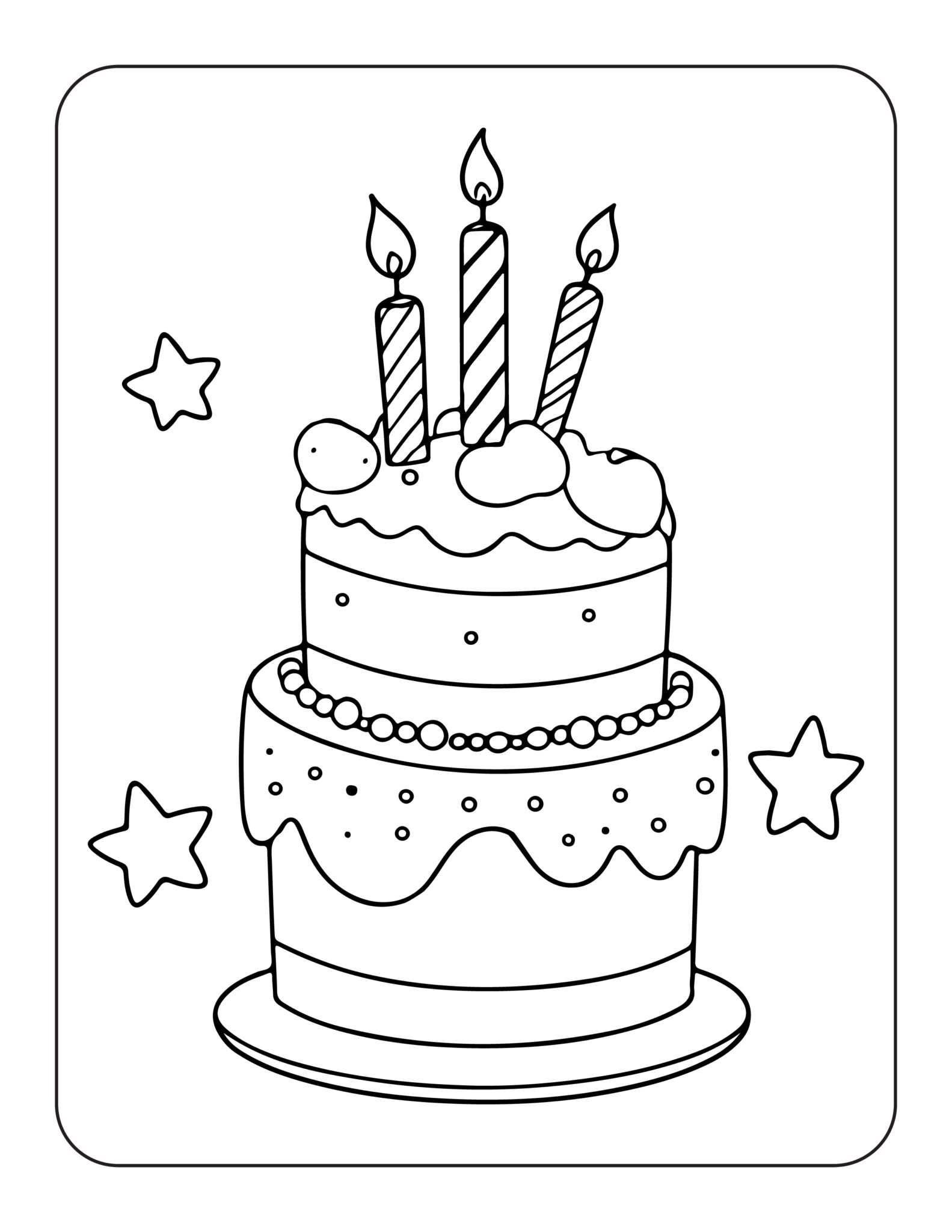 50 Free Happy Birthday Coloring Pages - Printable Cake