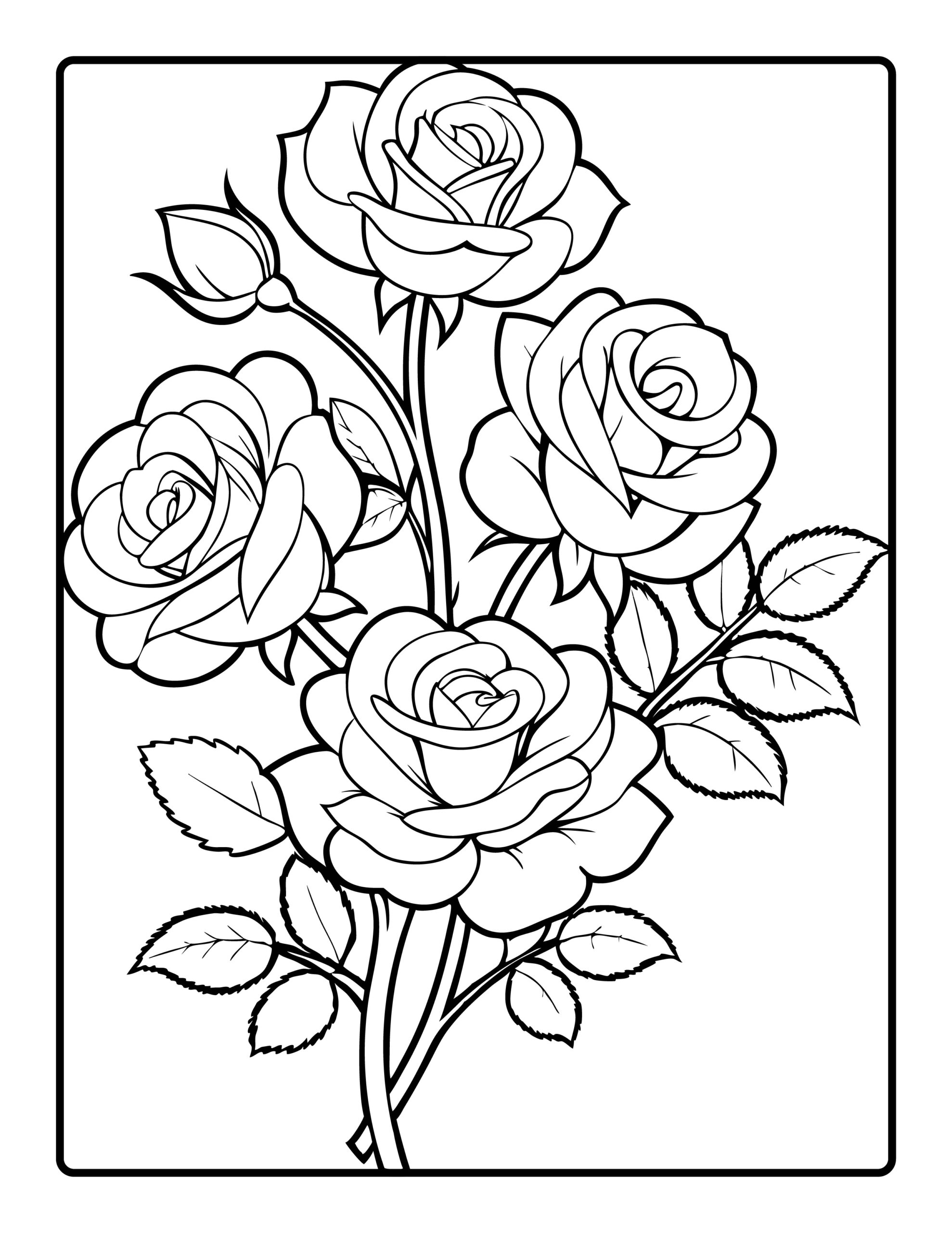100 Free Flower Coloring Pages Printable for adults