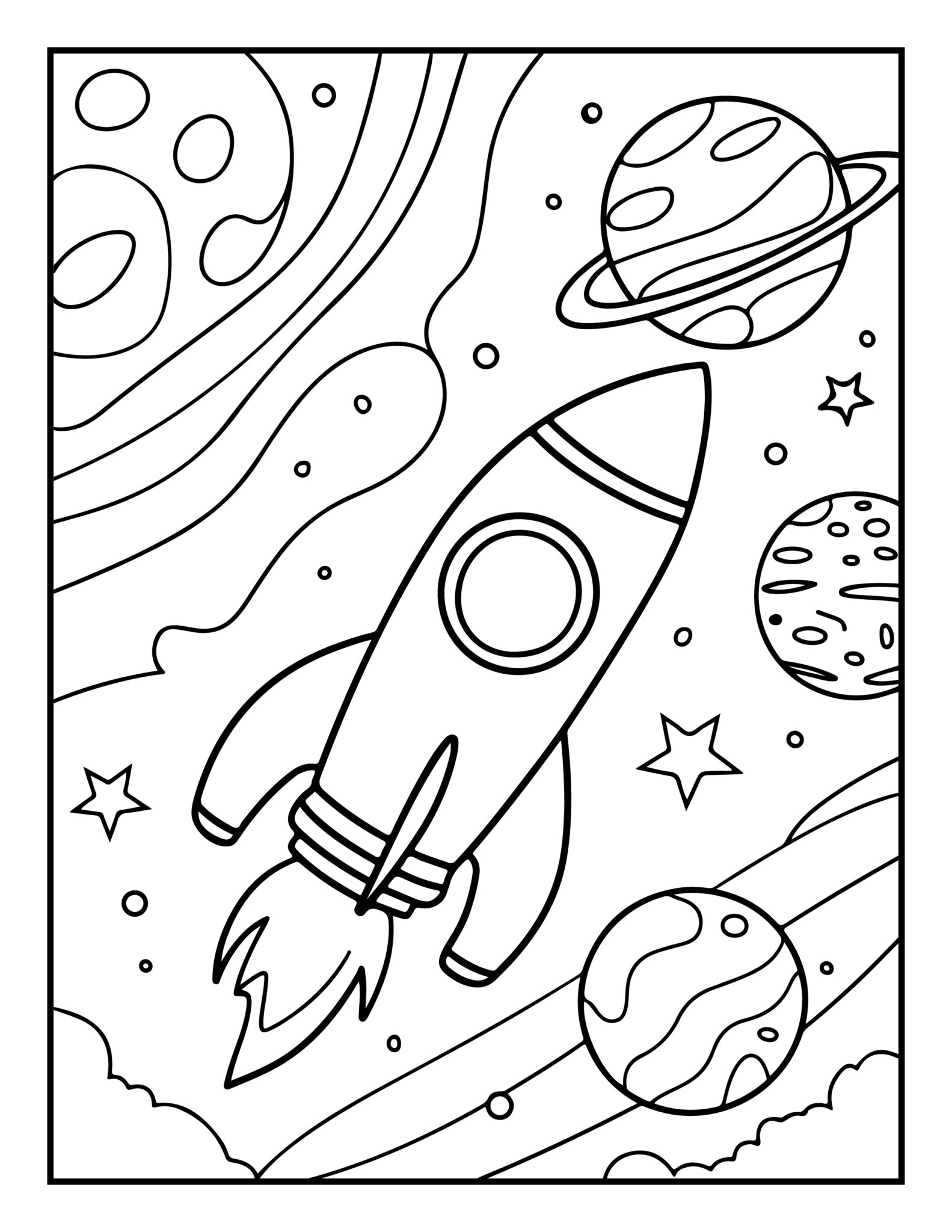 75 Free Space Coloring Pages - Printable Rocket