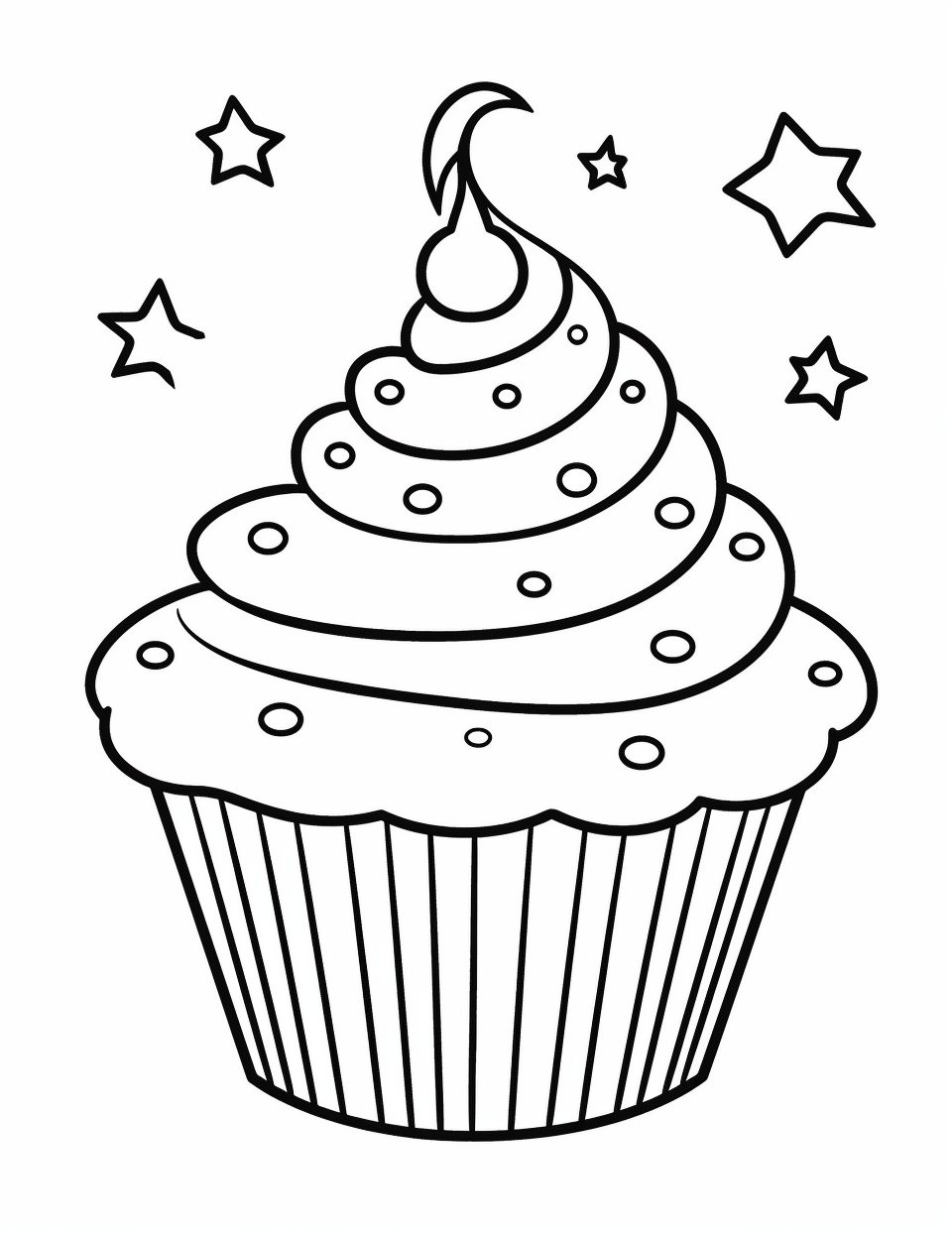 50 Free Cupcake Coloring Page - Printable Sweet Treat