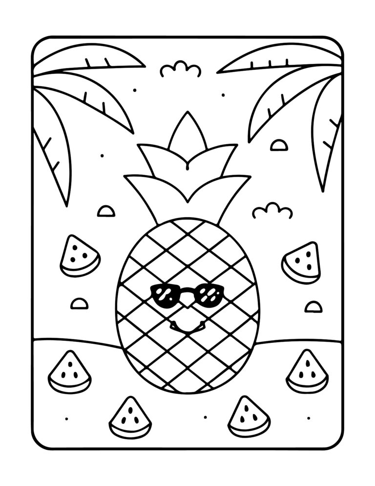 75 Cute Summer Kawaii Coloring Pages - FREE Printable
