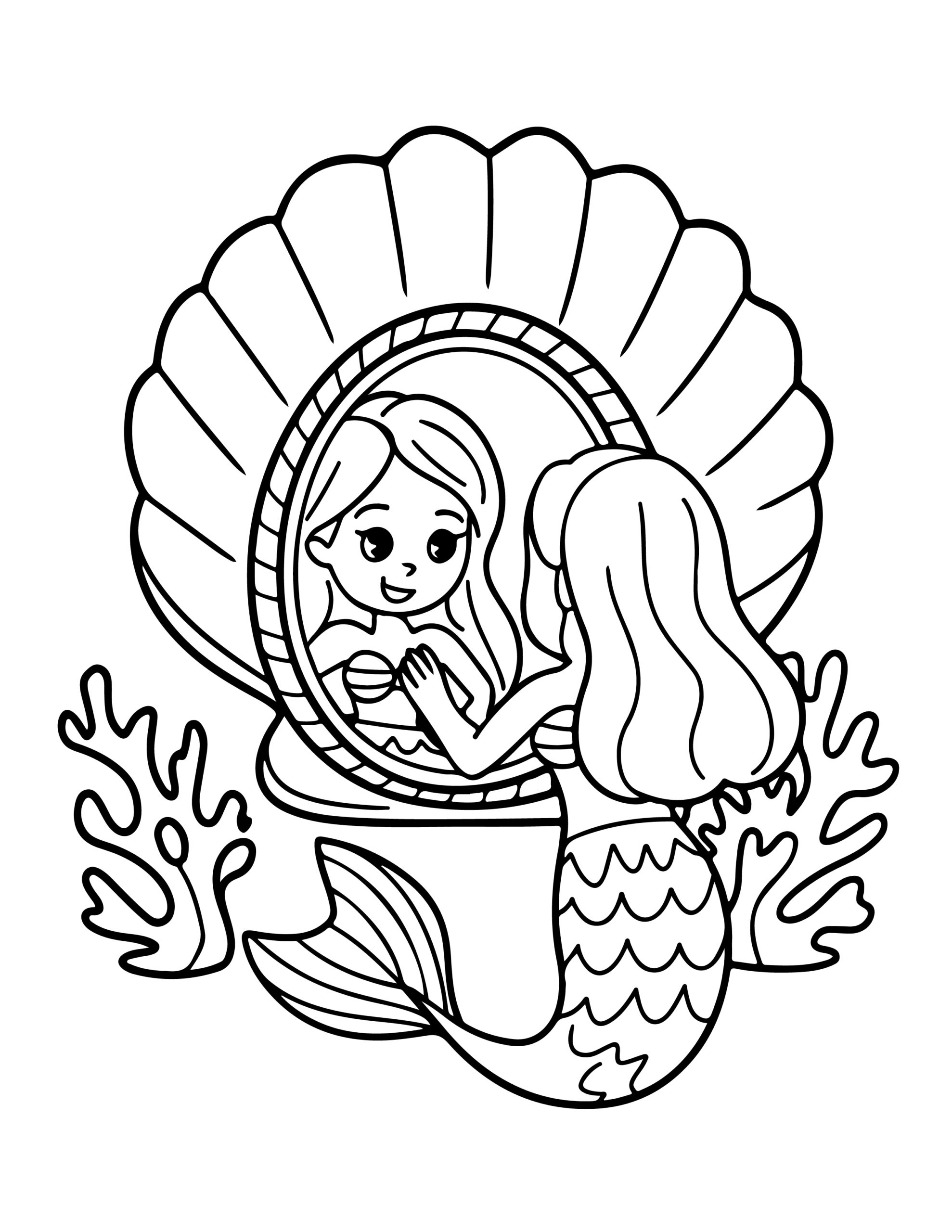 150 Cute Mermaid Coloring Pages Printable - Free Printable PDF