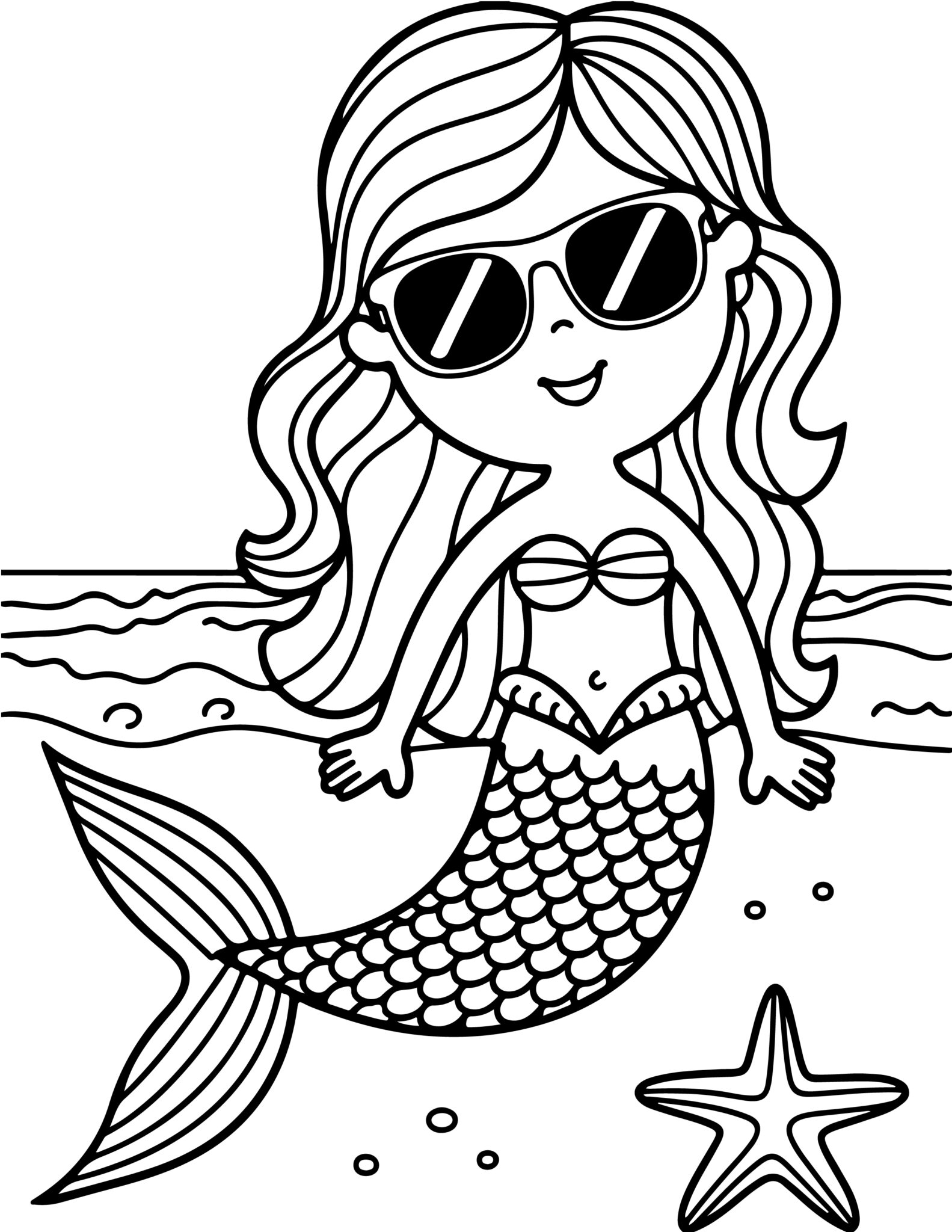 150 Cute Mermaid Coloring Pages Printable - Free Printable PDF